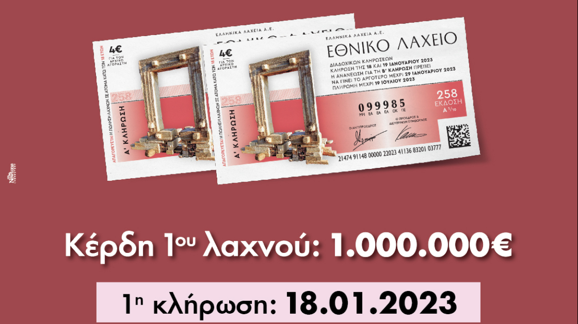Στις 18 Ιανουαρίου ξεκινούν οι κληρώσεις της νέας έκδοσης του Εθνικού ...
