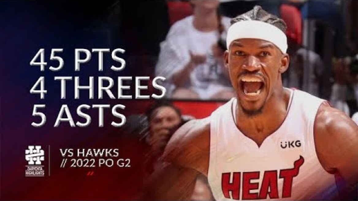 WebTV - Jimmy Butler 45 pts 4 threes 5 asts vs Hawks 2022 PO G2