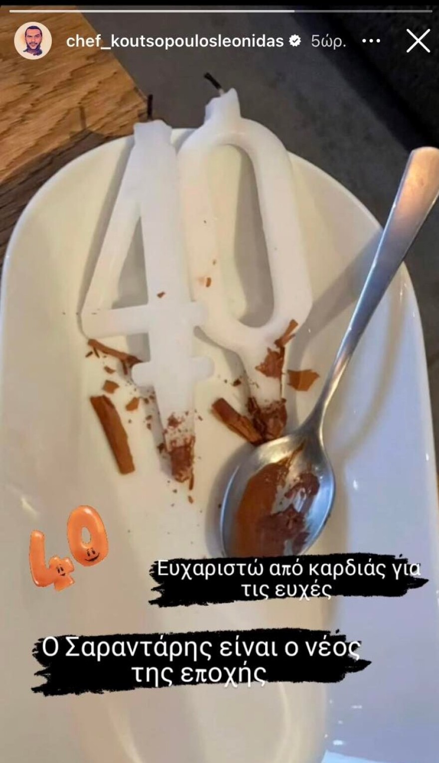Λεωνίδας Κουτσόπουλος: Η ανάρτηση που έκανε για τα 40ά γενέθλιά του