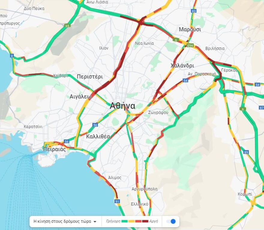 Κίνηση στους δρόμους: Στο κόκκινο όλες οι κεντρικές λεωφόροι ...