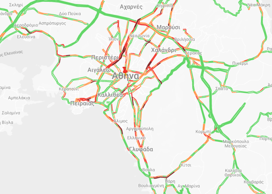 Κίνηση τώρα: Καθυστερήσεις επί της Κηφισίας, μποτιλιάρισμα στην Αλίμου ...