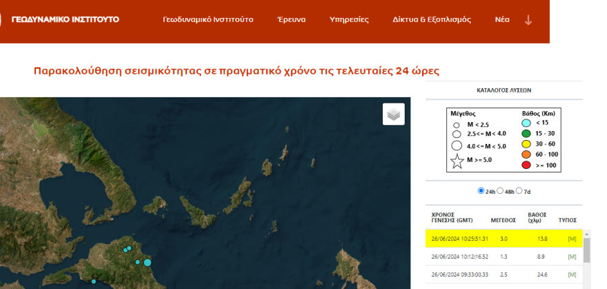 Σεισμός 3 Ρίχτερ στην περιοχή Αγία Άννα Εύβοιας